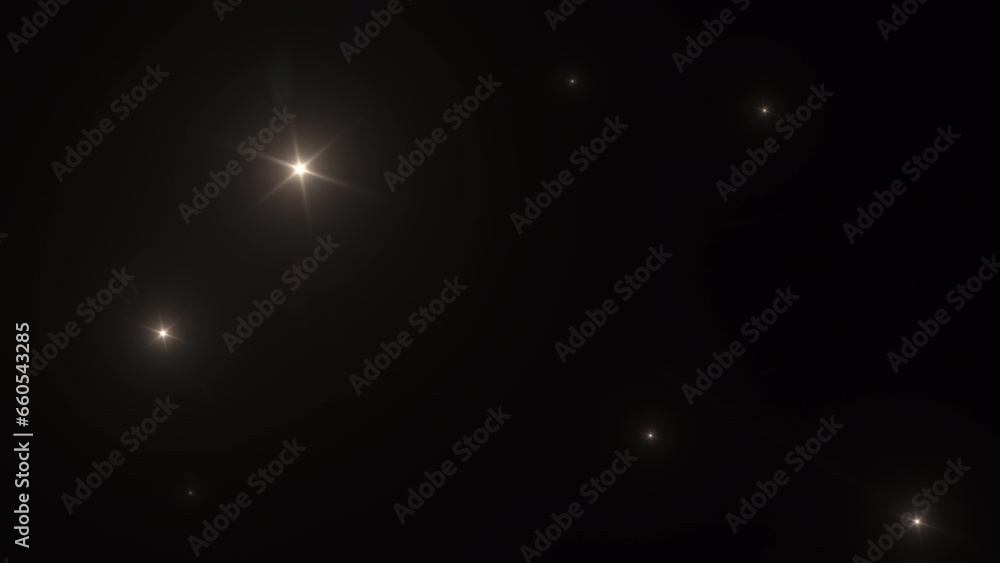 Abstract flickering glow gold flashing optical lens flares animation ...