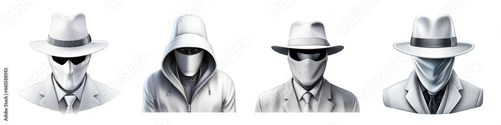 White Hat Hacker clipart collection, vector, icons isolated on ...