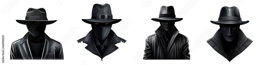 Black Hat Hackers clipart collection, vector, icons isolated on ...