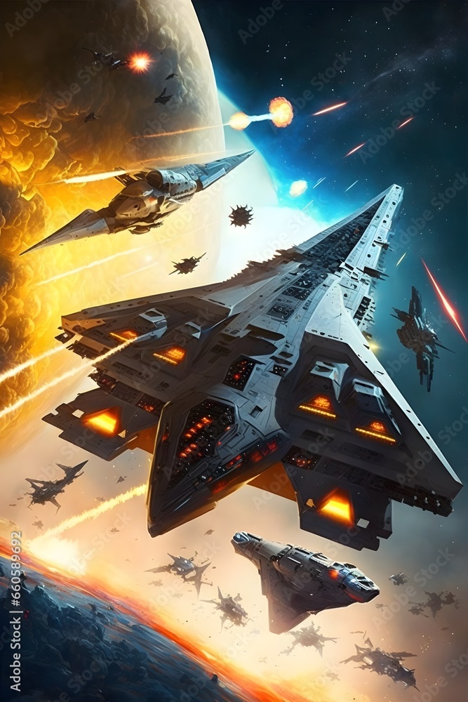 Super detailed galactic battle between two super star destroyers Space ...
