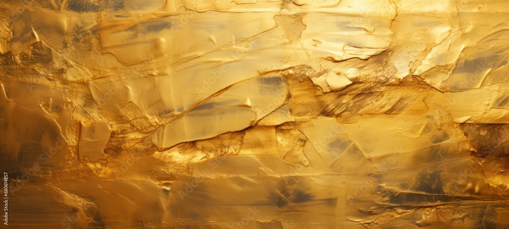 Wall decor with gold paint. Gold plaster. Golden wall texture ...