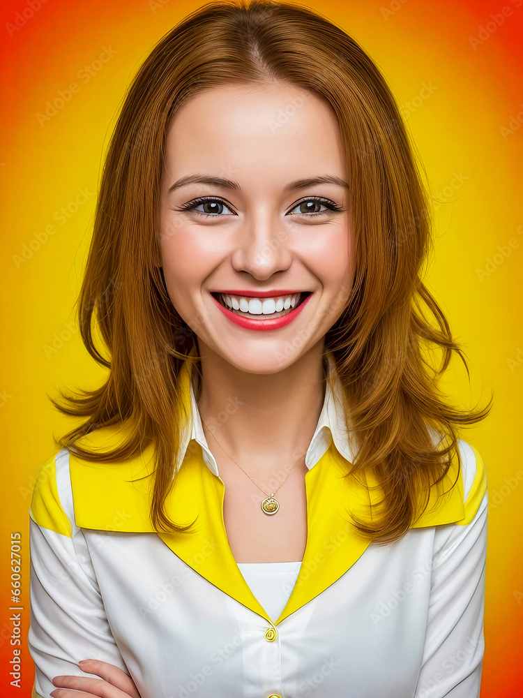 Beautiful model single business Women, who is smiling and laughing ...