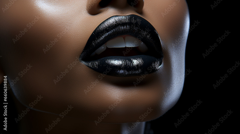 Lips painted black on the cover of 'LIPS'. Mysterio's Lips: Eclipse of ...