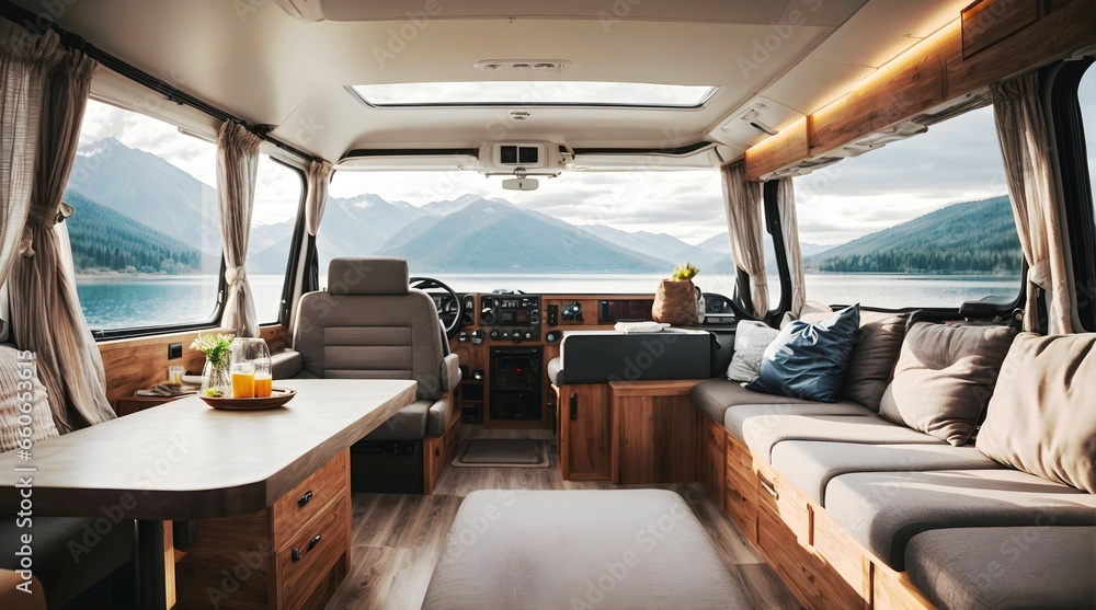 Van converted to tiny house, van life concept, house on wheels interior ...