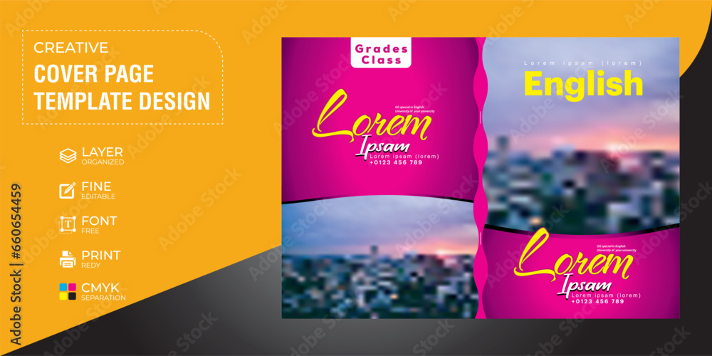Traditional cover page design template file cover design, brochure ...