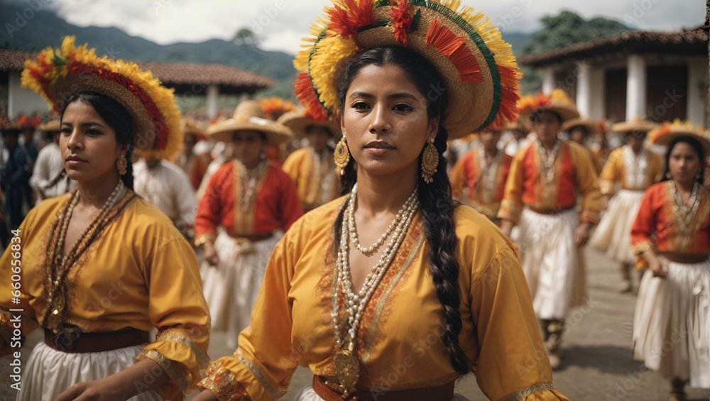 Nicaraguan Folklore Dancer Smiling And Looking At The Camera Outside