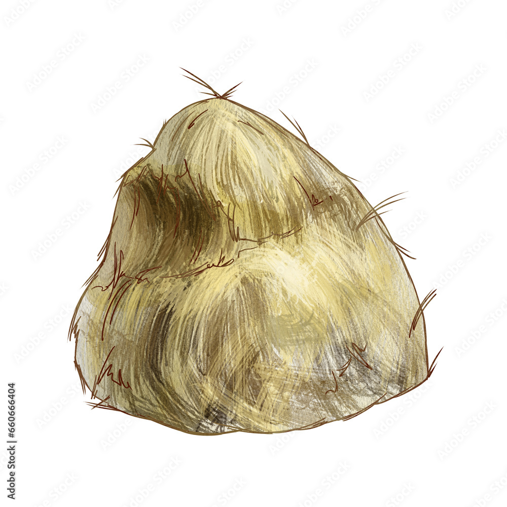 Haystack, color illustration. For printing and design of packaging ...