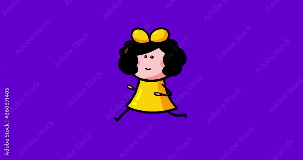 Cartoon kid character moves Julia isolated with mask walking non stop ...