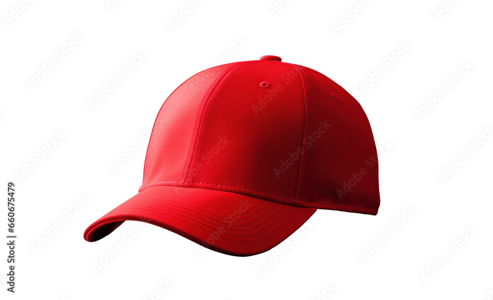 red baseball cap mockup side view, png file of isolated cutout object ...