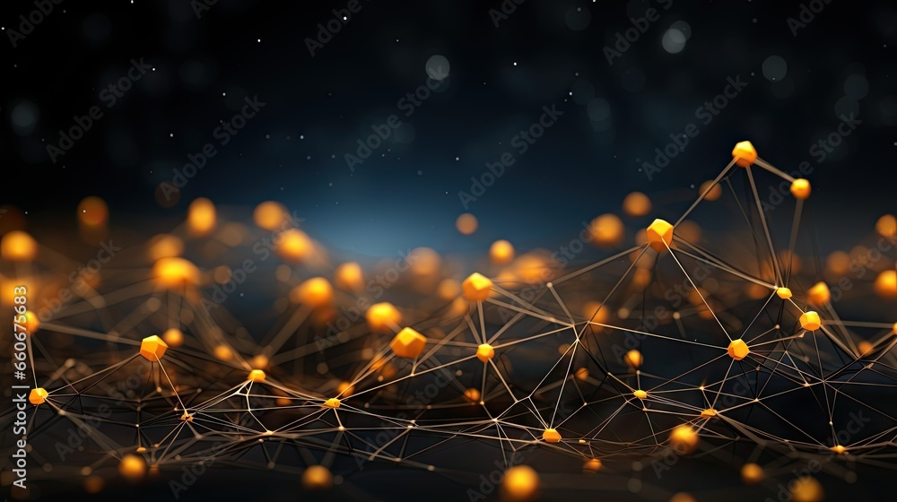 abstract dark grey and bold yellow virtual network - design element for ...