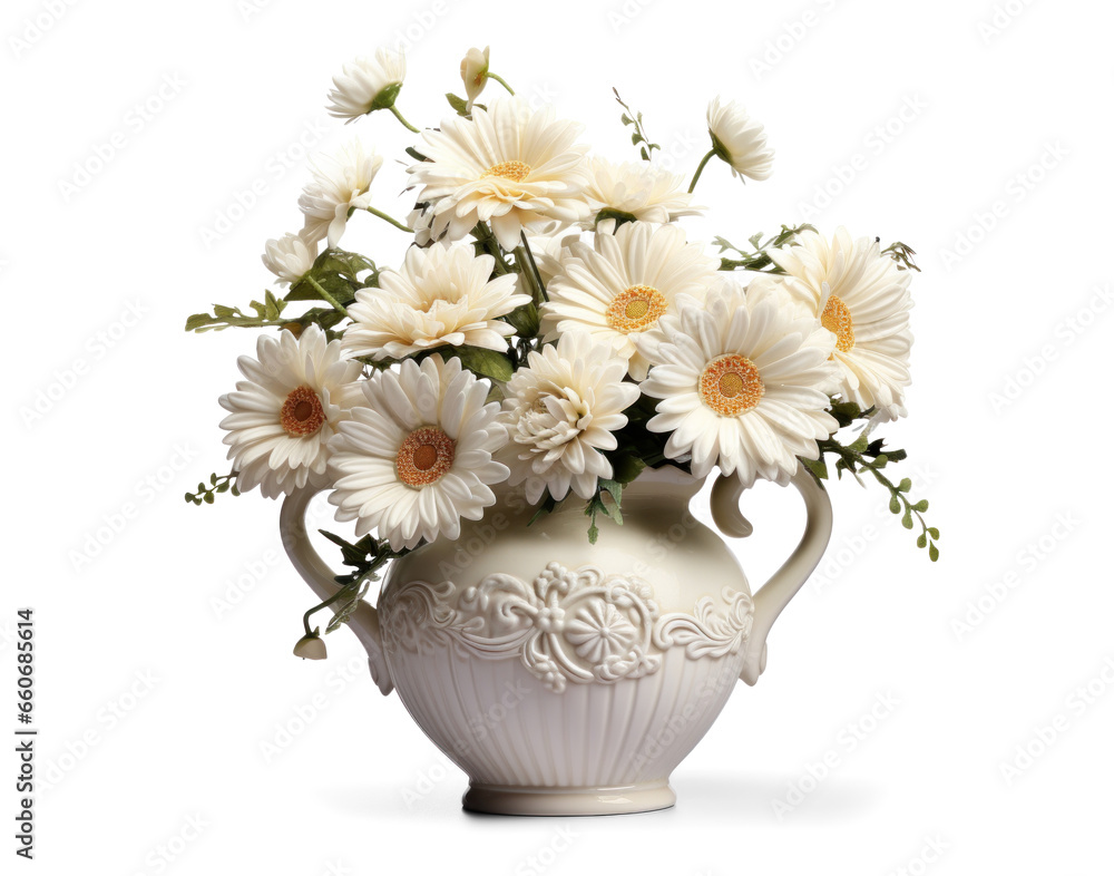 vase with beautiful white flowers, png file of isolated cutout object ...