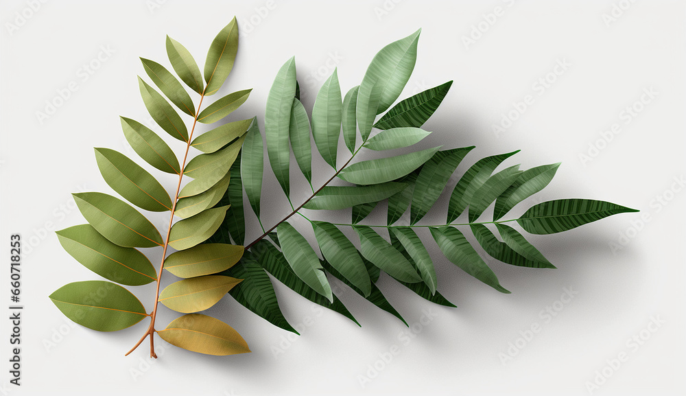 Fresh Curry leaves isolated illustration white background image Ai ...