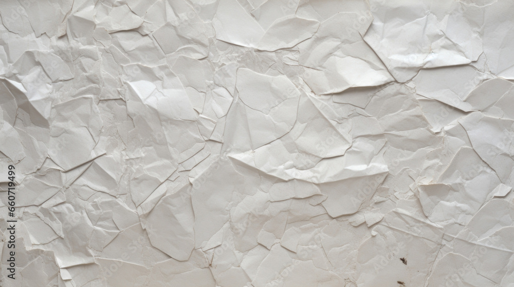 Texture of a crushed paper, with flattened areas and sharp creases ...