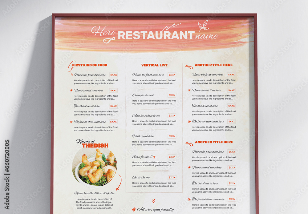 A3 Poster Boxes Food Menu Template Stock Template | Adobe Stock