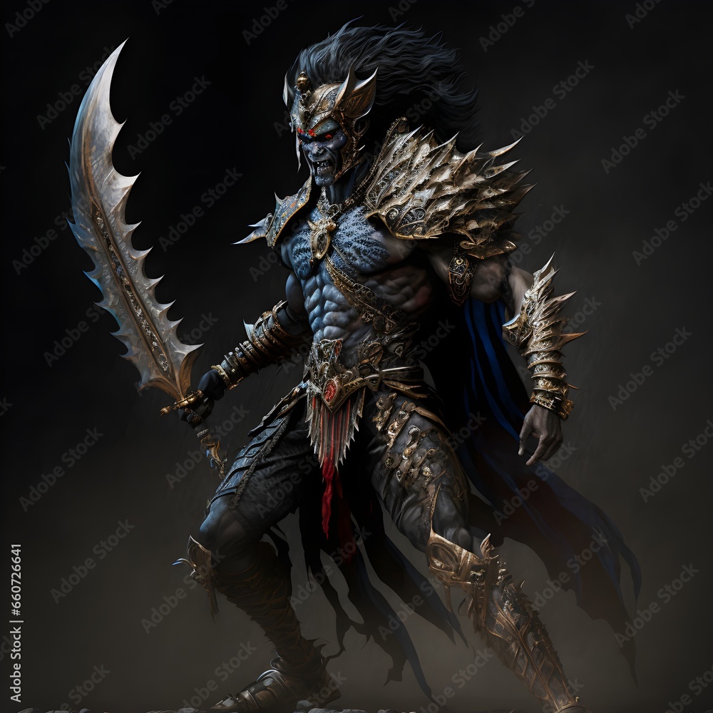 dynamic action shot full portrait highly detailed illustration of male ...