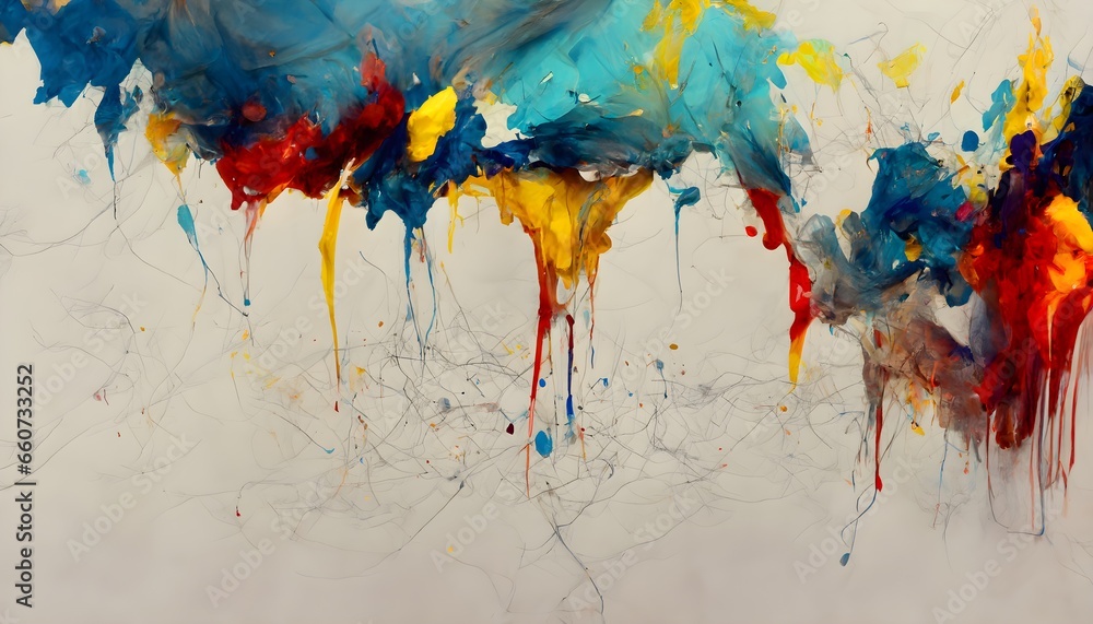 abstract longdistance flat mostly white background flecks of paint ...