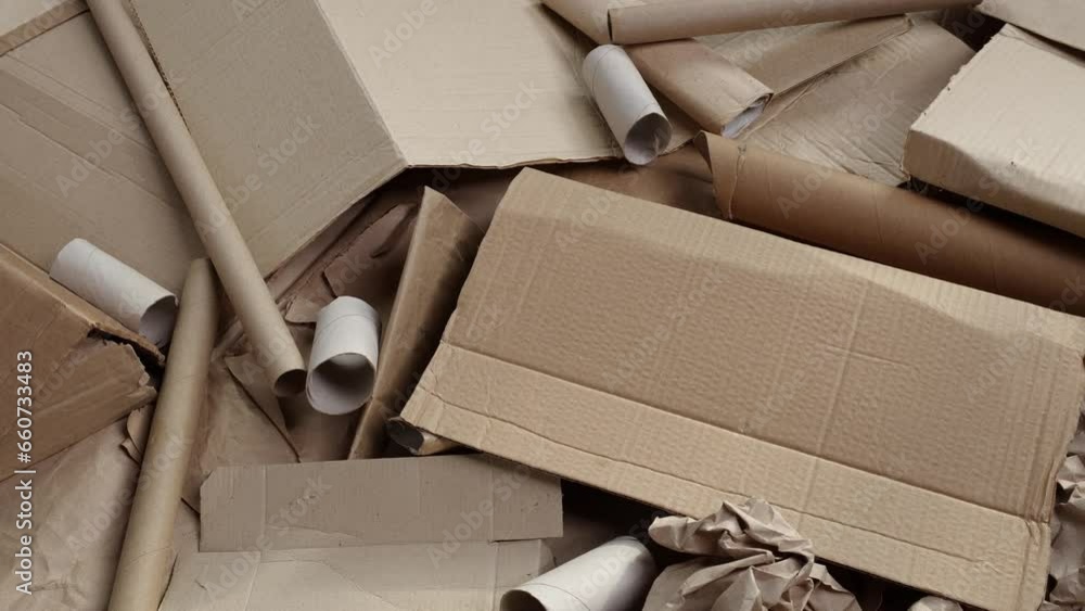 Paper Recycling. Paperboard paper carton waste collected for recycling ...