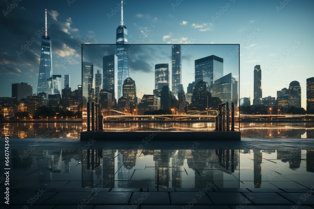 Foto de Immense panneau d'affichage géant horizontale, dans une belle ...