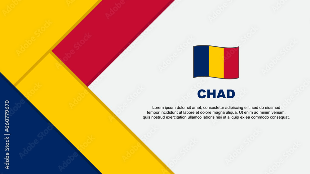 Chad Flag Abstract Background Design Template. Chad Independence Day ...