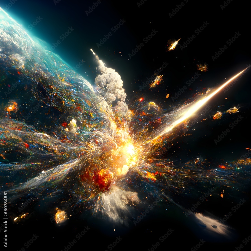 universe explosion in space when worlds collide the birth of space ...