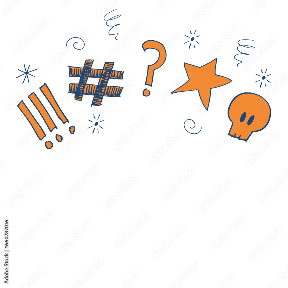 Digital png illustration of exclamation and question marks, star and ...