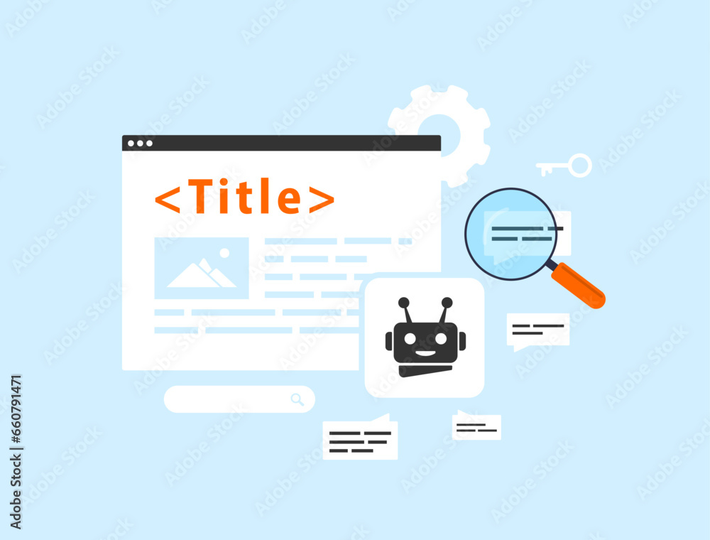 AI SEO Title Generator concept. AI-powered generator for website title ...