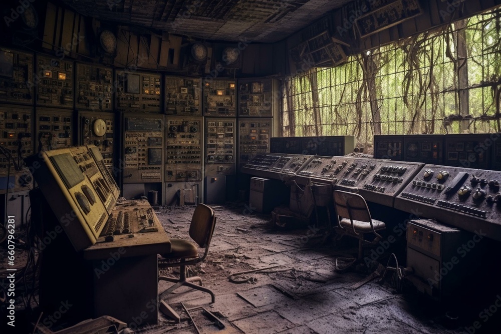Devastated Chernobyl ruins in Ukraine after the nuclear incident of ...