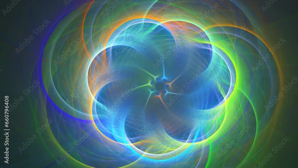 Varicolored energy flows and waves vibrating, circulating, making ...