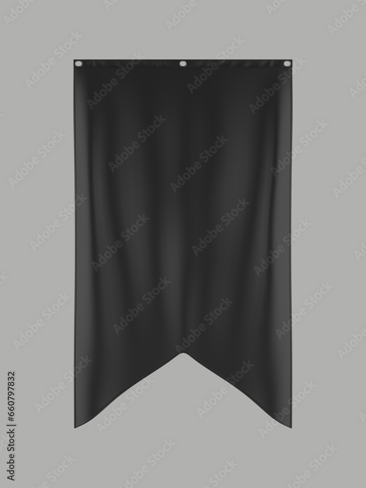 White blank Vertical Fish Tail Flag Banner Mock up template. 3d ...