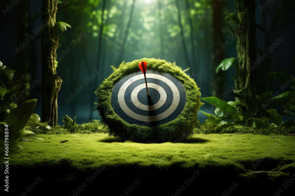 Target and goal of green business, ESG concept of environmental, social ...