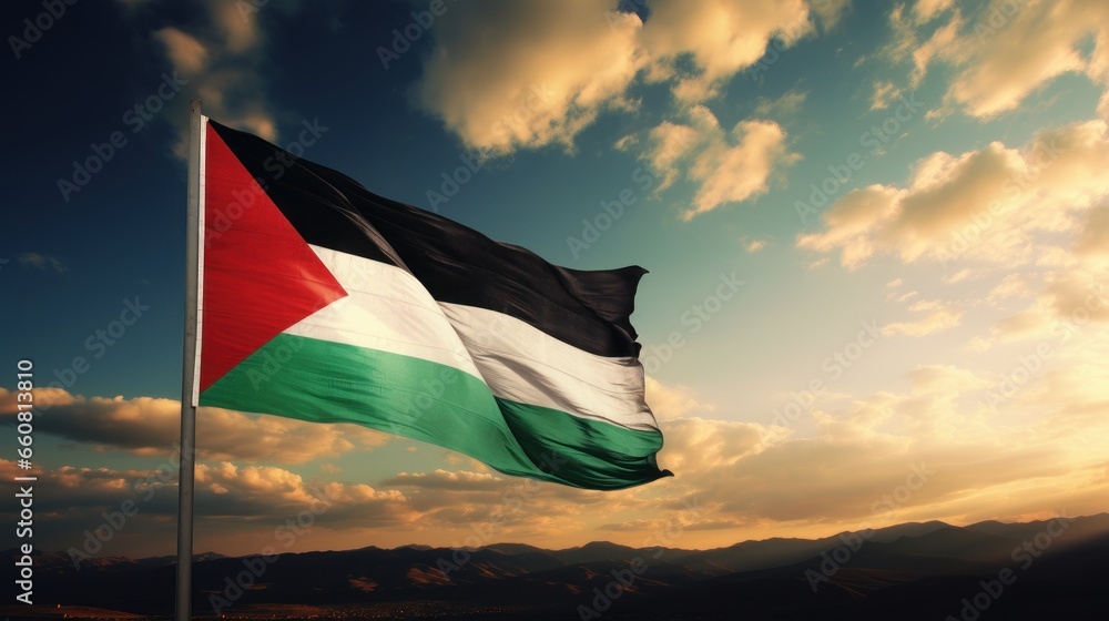 Pray for Palestine, We Stand with Palestine. Palestine Flag Waving ...