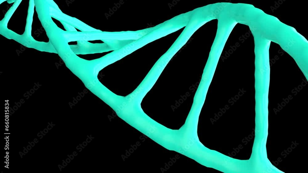 Abstract animated construction of a DNA molecule from particles ...