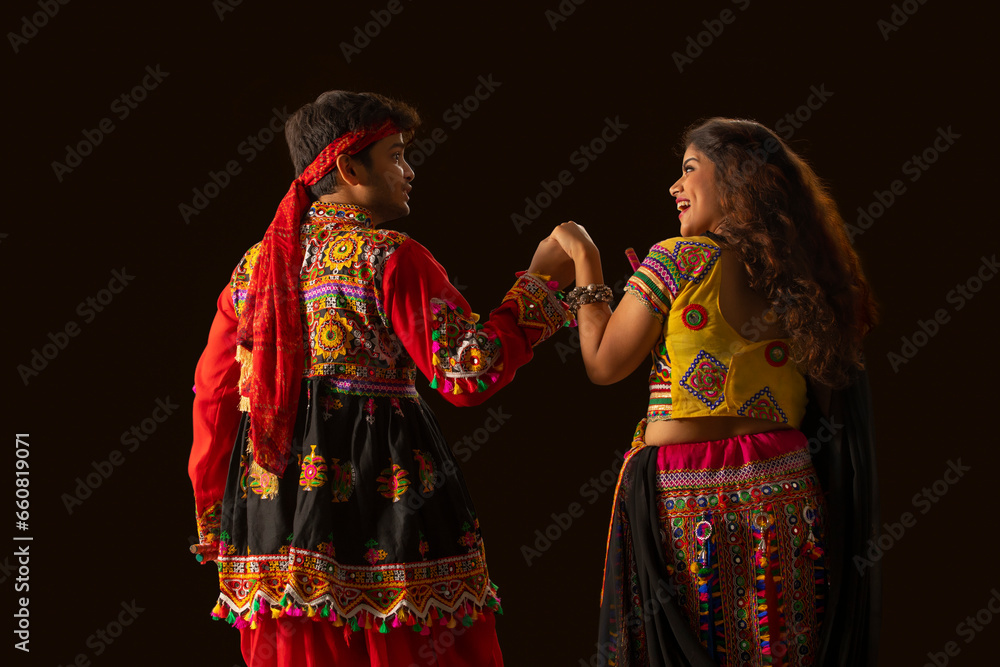 A gujarati couple dressed in a traditional Gujrati Attire, During the ...