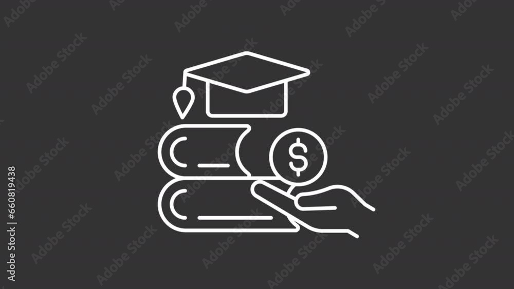 2D white simple thin line animation of tuition reimbursement, HD video ...