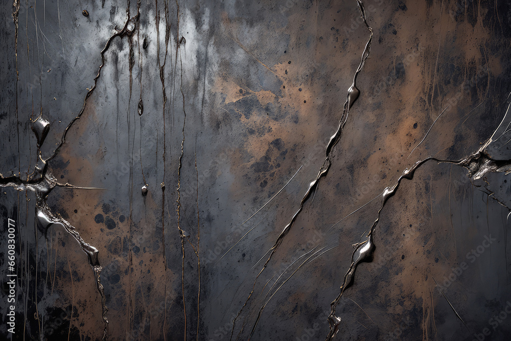 Rustic, decayed and damaged metal texture with weathered cinematic ...