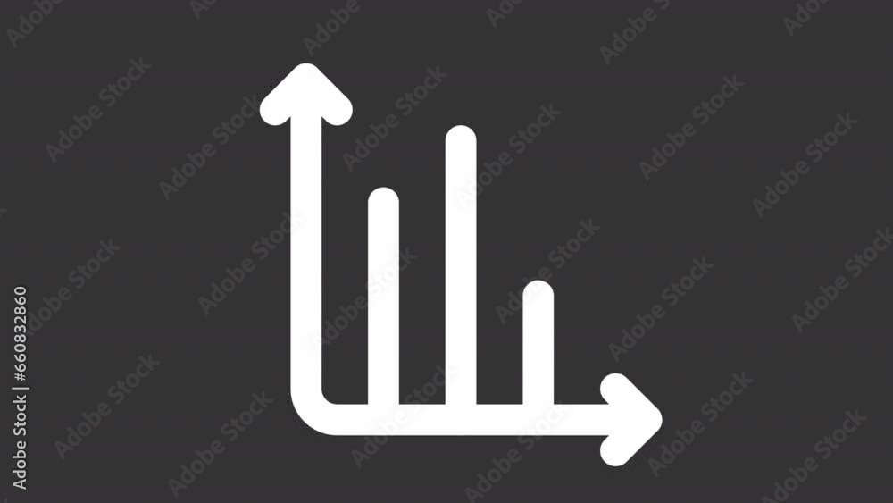 Animated infochart white solid icon. Growth chart. Analytical report ...