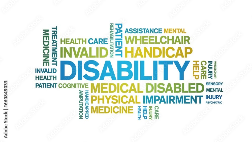 Disability animated tag word cloud;text design animation kinetic ...