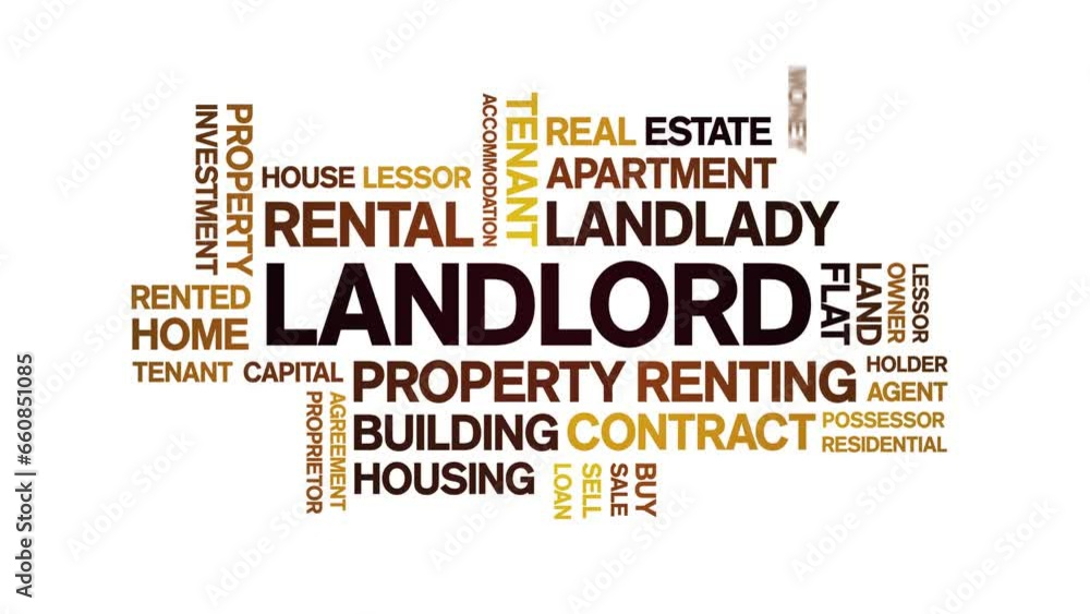 Landlord animated tag word cloud;text design animation kinetic typography seamless loop. Stock ...
