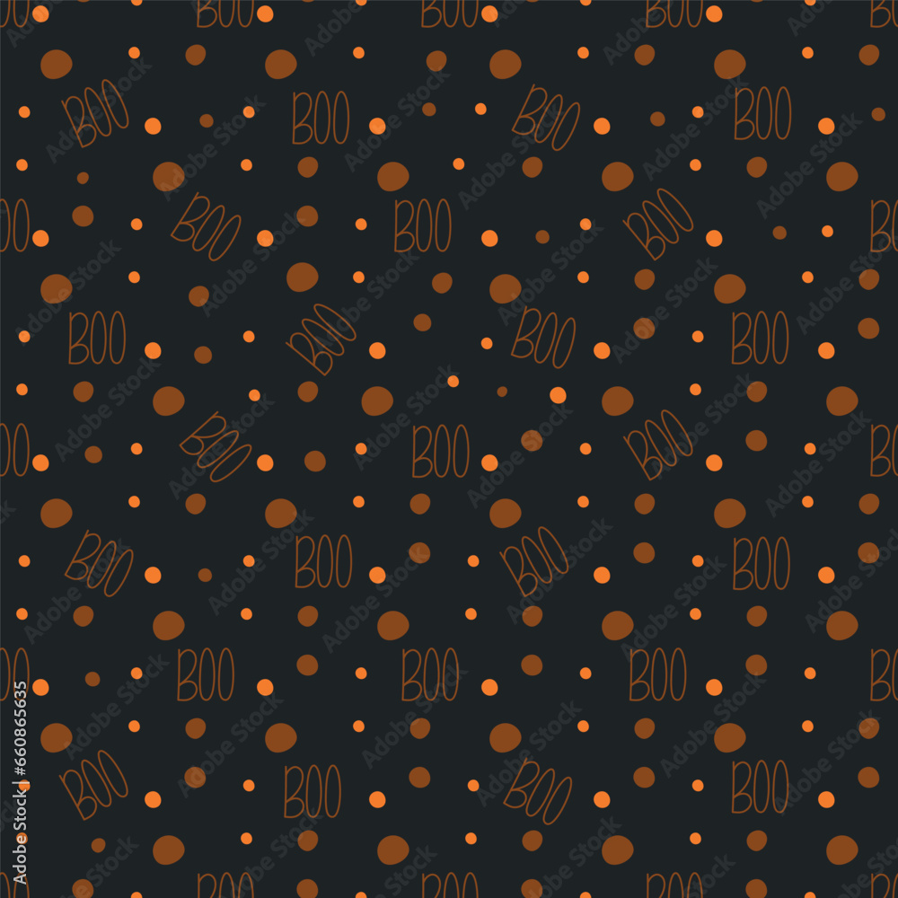 Seamless pattern for halloween decoration for party. Boo. Black ...