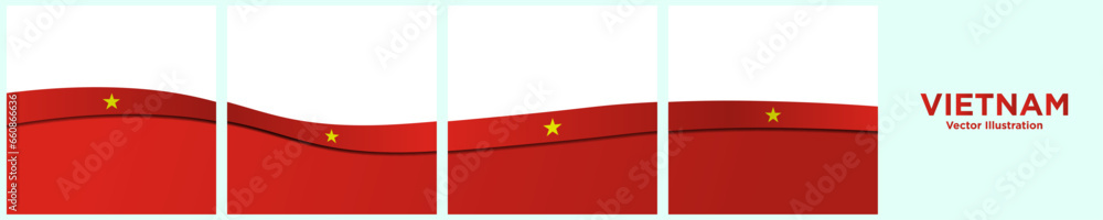 Set of Continuous Vietnamese Flag Poster Template Frame layouts perfect ...