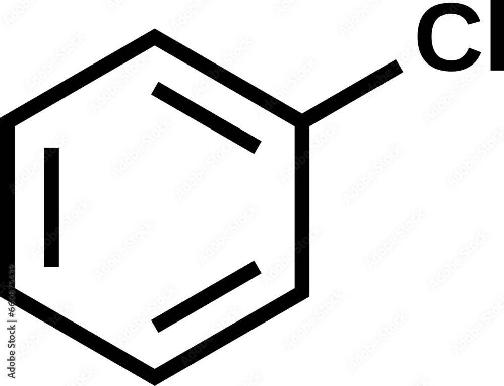 Chlorobenzene structural formula, vector illustration Stock Vector ...