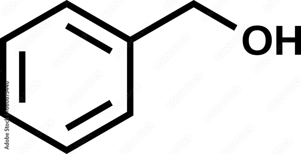 Benzyl alcohol C7H8O structural formula, vector illustration Stock ...