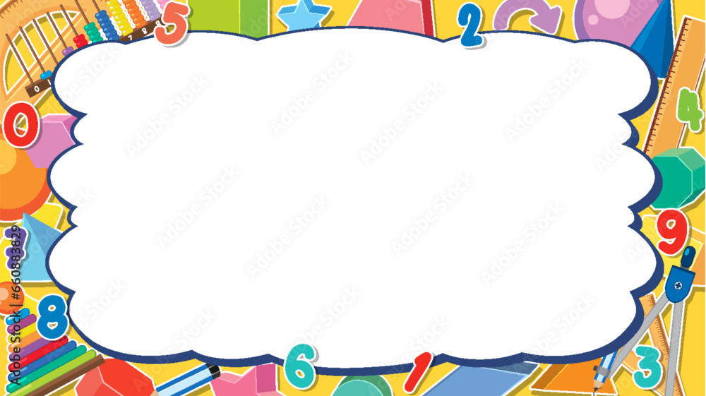 Math Border Background Surrounded by Number and Math Objects Stock ...