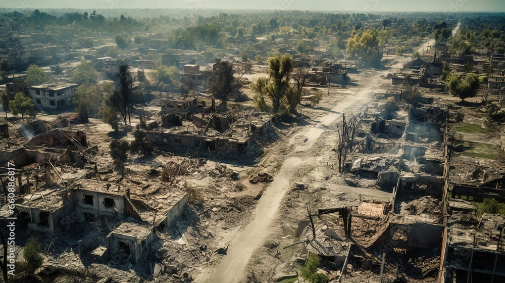 War and destruction: Aerial views of cities destroyed in the civil war ...