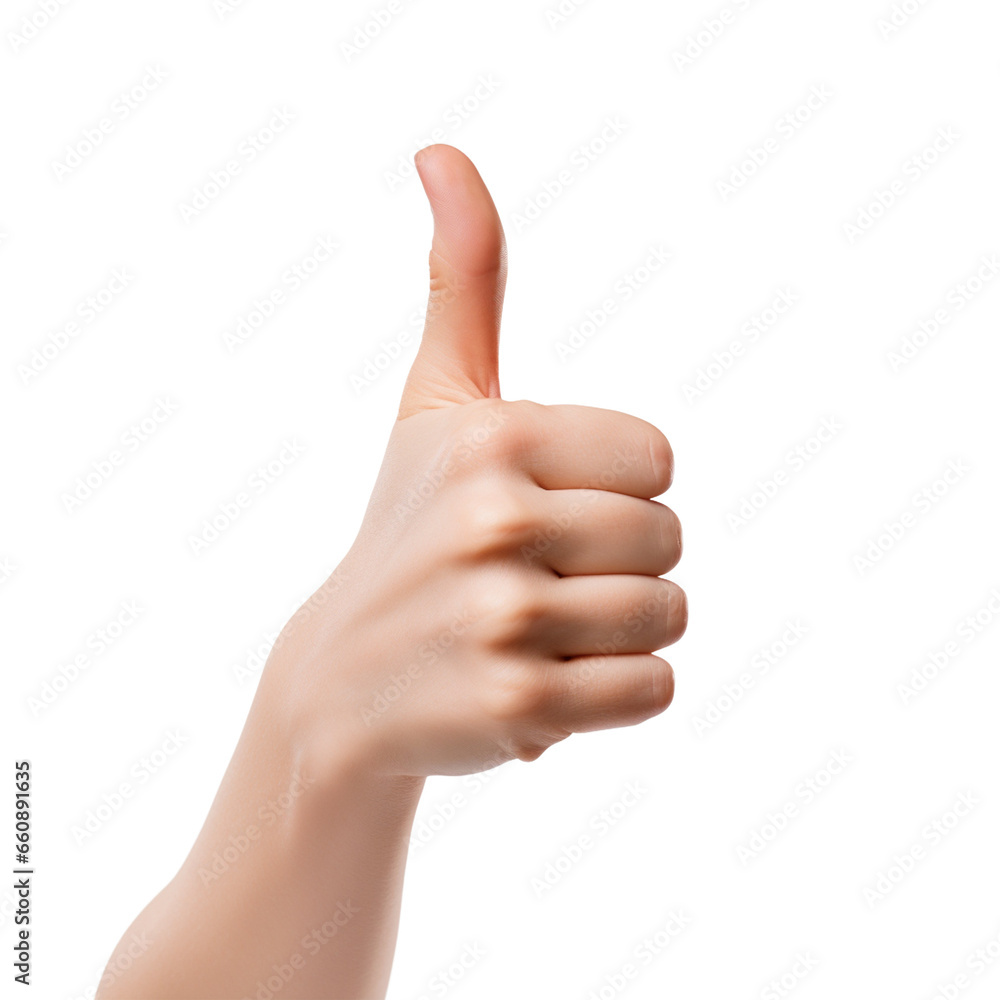 hand showing thumbs up. Woman's hand giving a great thumbs up on ...