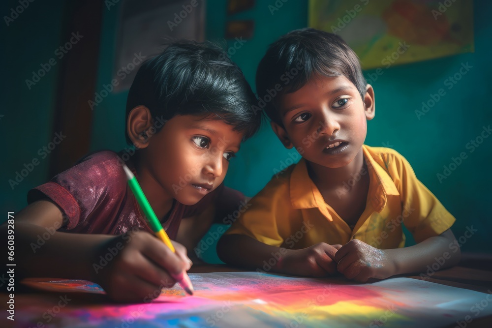 Indian kindergarten kids. Children development preschool education ...