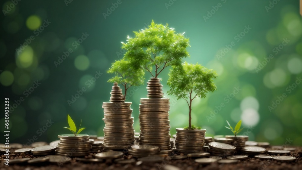 ESG concept of environmental, social, and governance.ESG small tree on ...