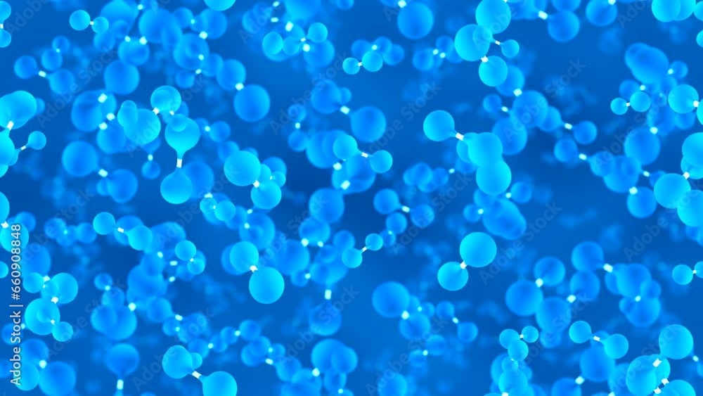 Hydrogen Molecule atom nano LOOP TILE background soup stylised. This ...