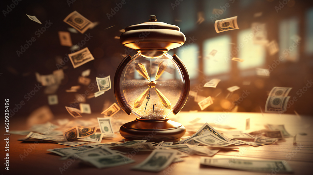 Evolution of money over time on a white isolated background.Ai Stock ...