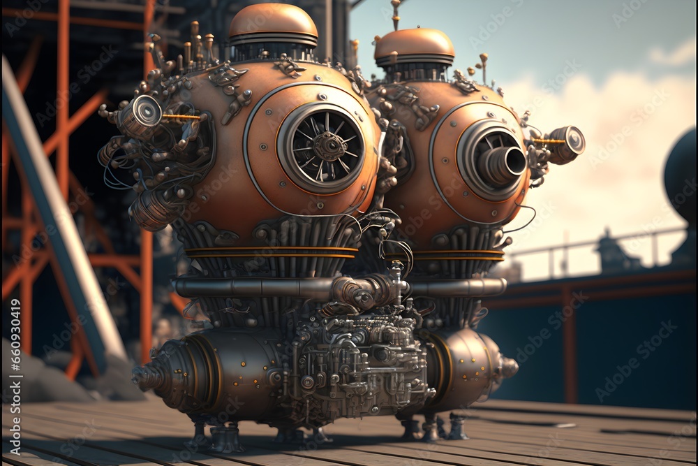 Photograph of steampowered mechanical robots used for a variety of ... Photograph of steampowered mechanical robots used for a variety of ...